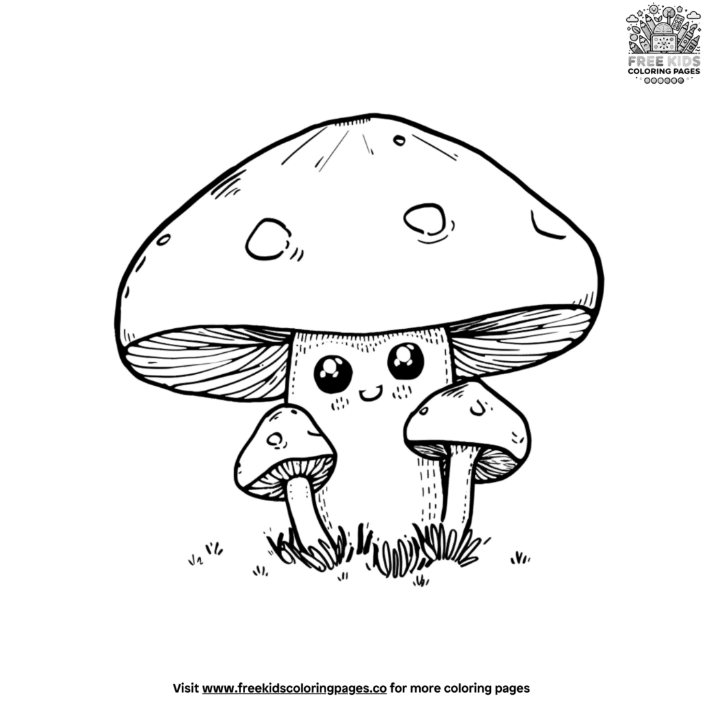 Delightful Cute Mushroom Coloring Pages