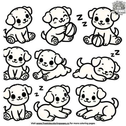 Cute Baby Puppy Coloring Pages For Little Hands