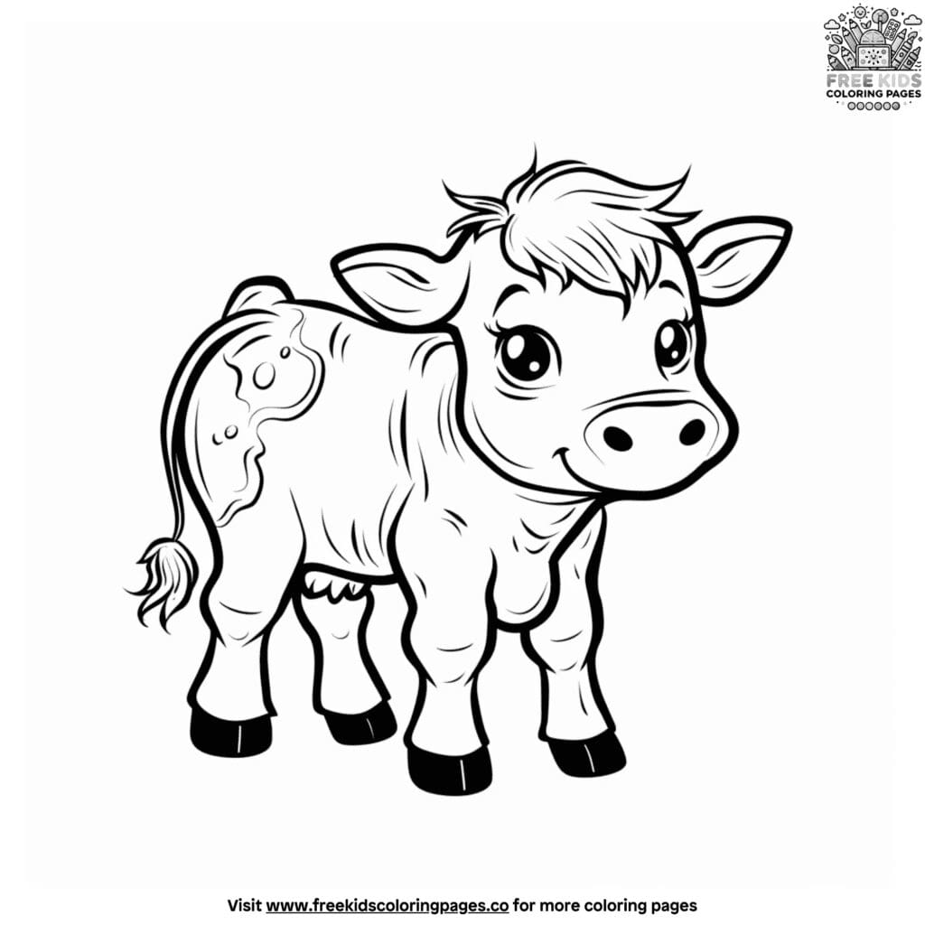 Charming Cute Cow Coloring Pages For Kids