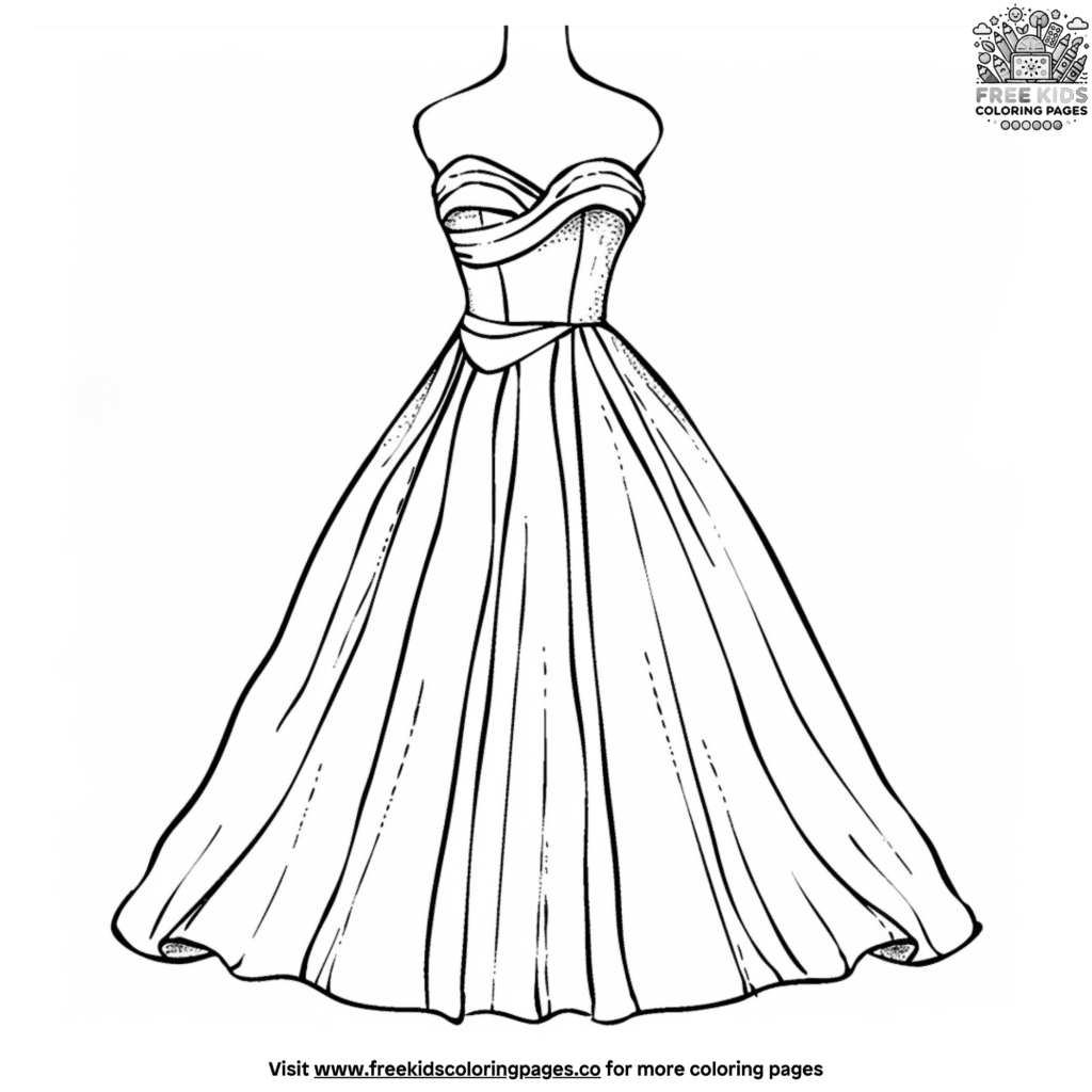 Flowing Tube Dress Coloring Pages