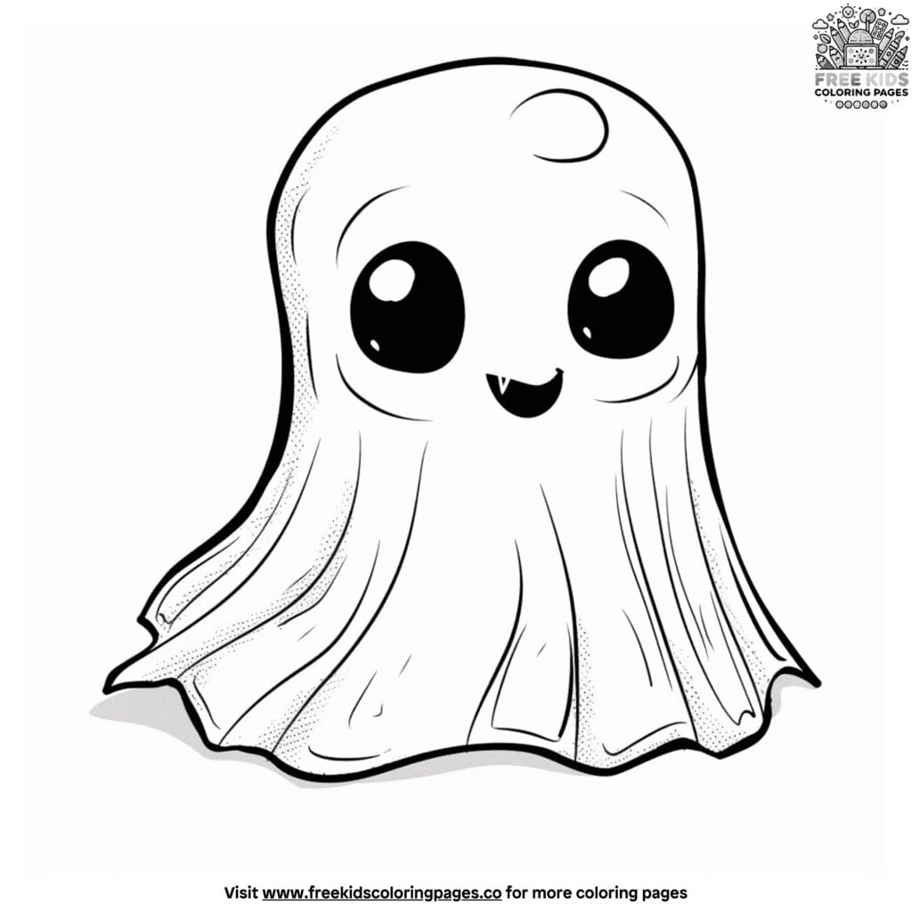 Adorable Cute Ghost Coloring Pages