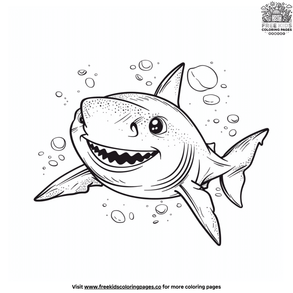 Sweet Cute Shark Coloring Pages For Young Artists