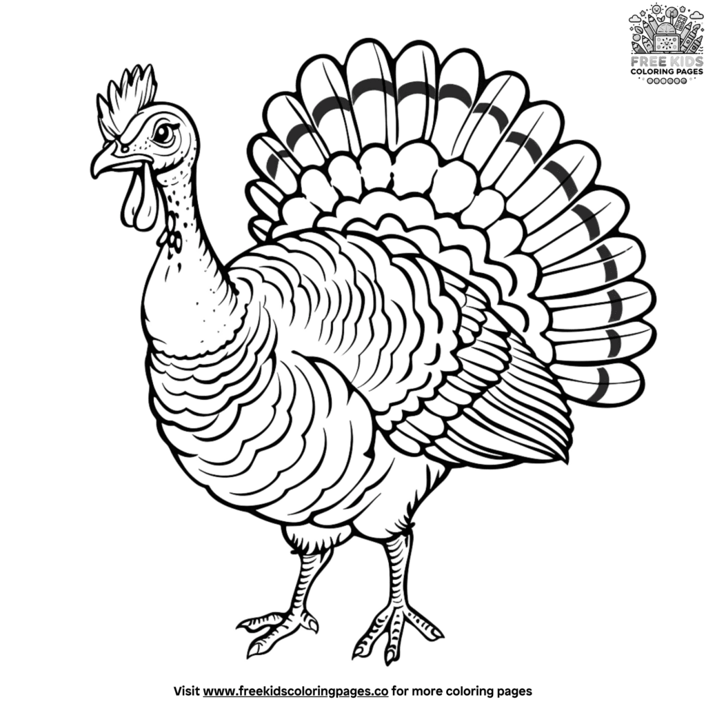 Cool Turkey Coloring Pages - Free Kids Coloring Pages
