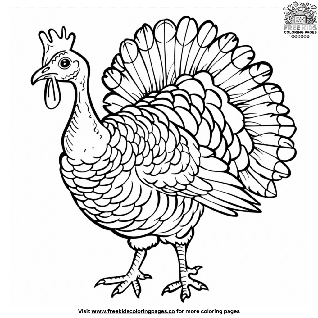 Cool Turkey Coloring Pages - Free Kids Coloring Pages