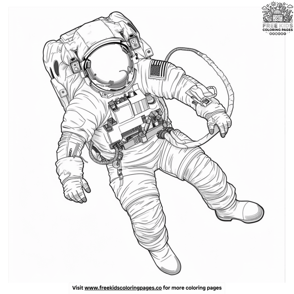 Astronauts In Space Coloring Pages