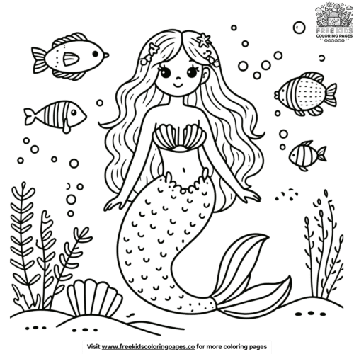 Beautiful Mermaid Coloring Pages