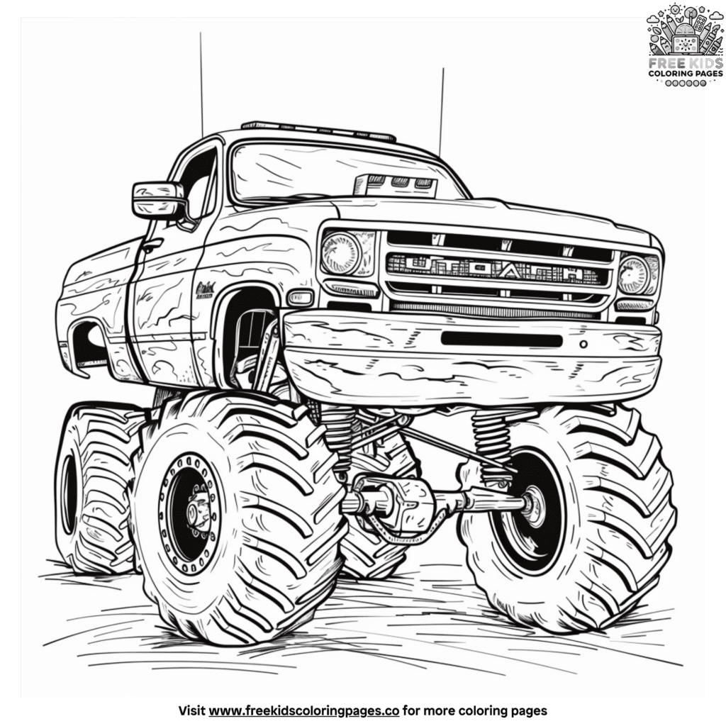 Bold Police Monster Truck Coloring Pages
