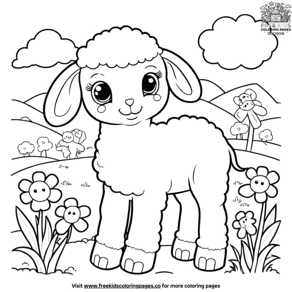 Charming Baby Farm Animal Coloring Pages