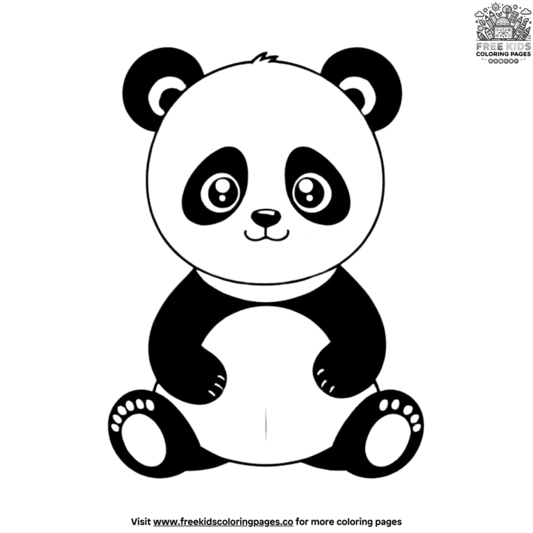 Adorable Cute Panda Coloring Pages