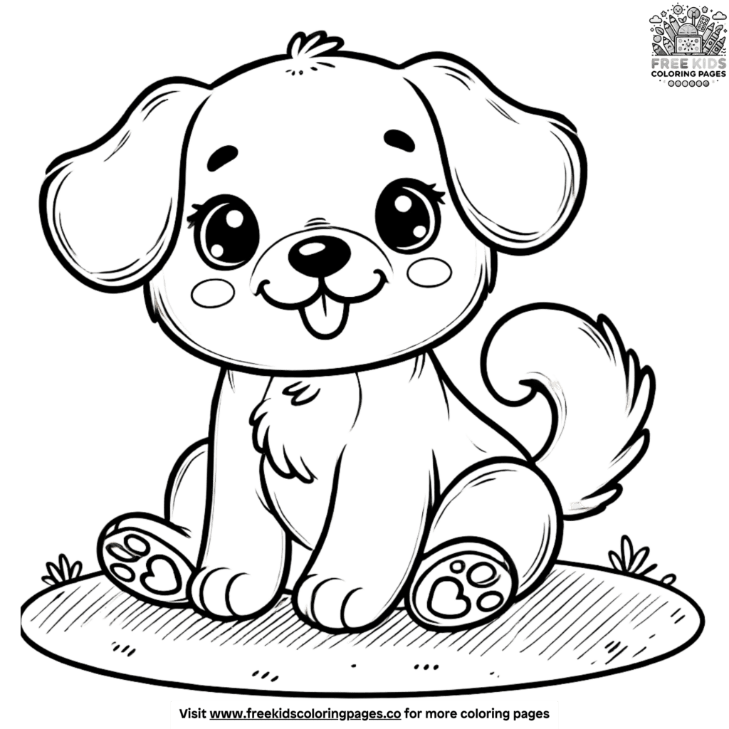 Adorable Cute Puppy Coloring Pages