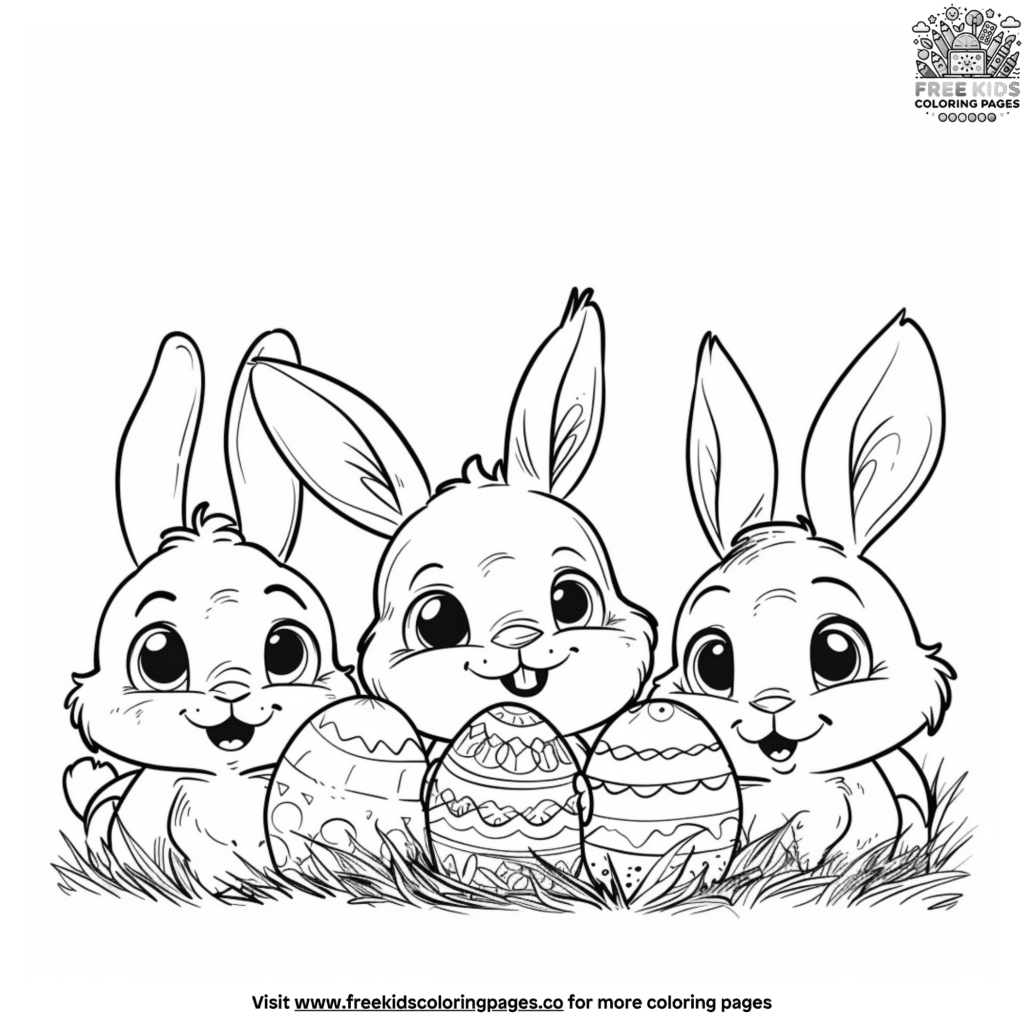 Delightful Easter Bunny And Friends Coloring Pages