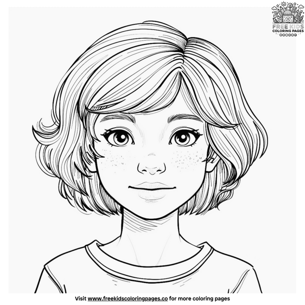 Charming Short Hair Coloring Pages