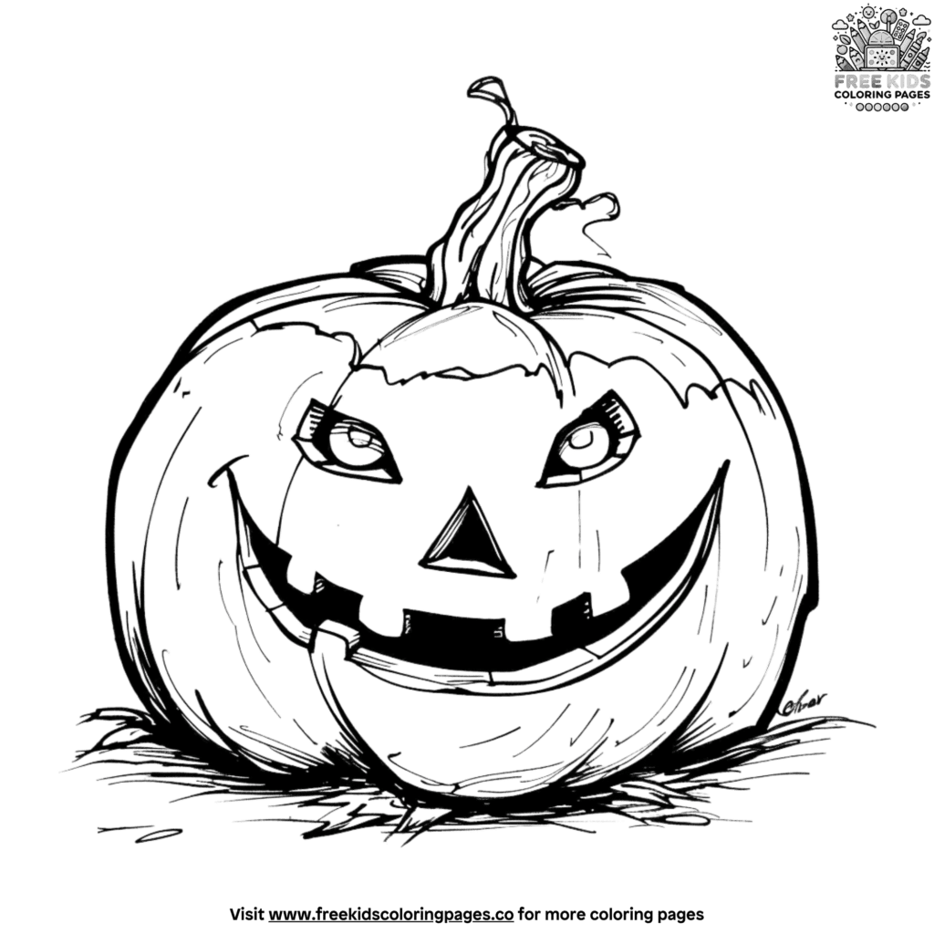 Festive Happy Halloween Pumpkin Coloring Pages