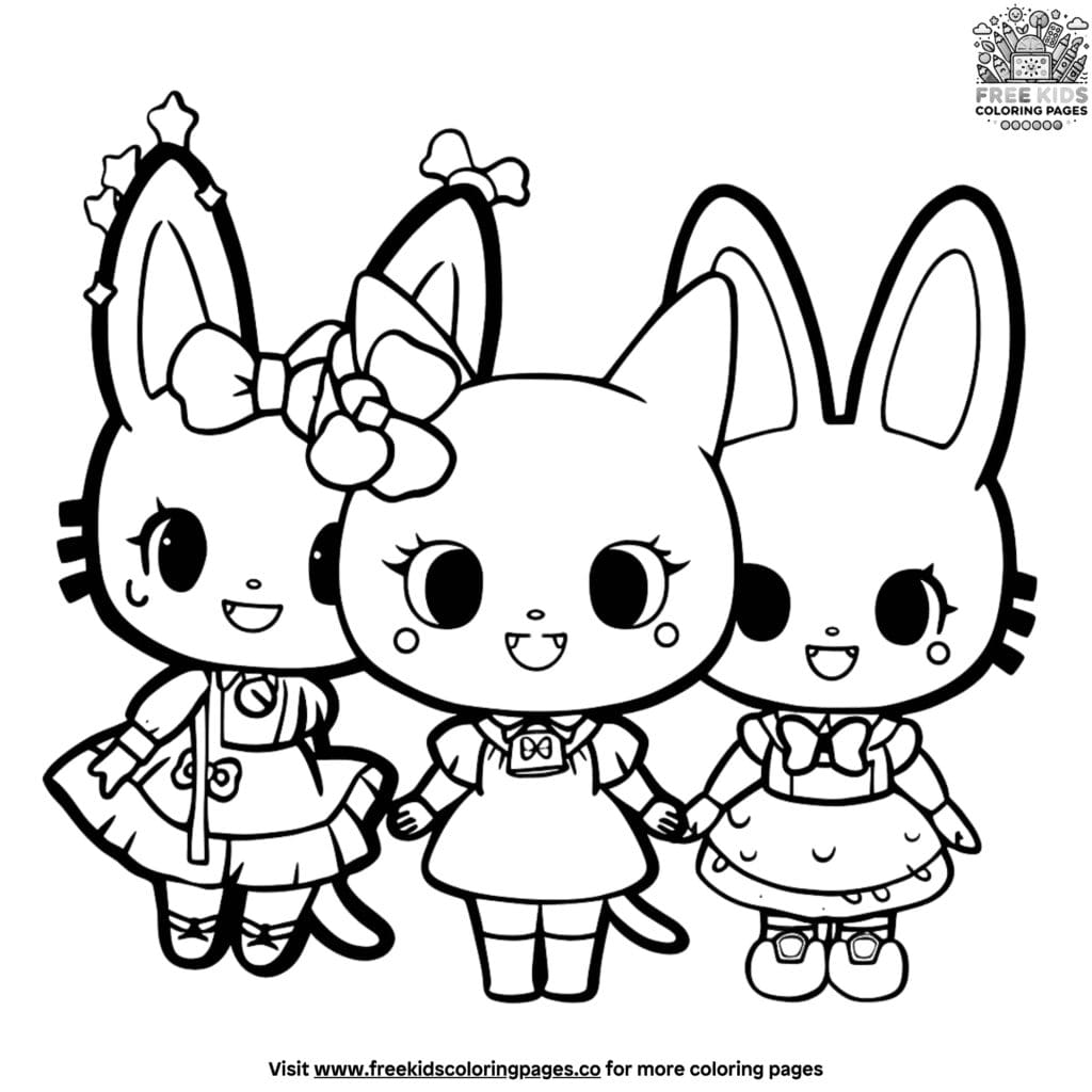 Delightful Kuromi And Friends Coloring Pages