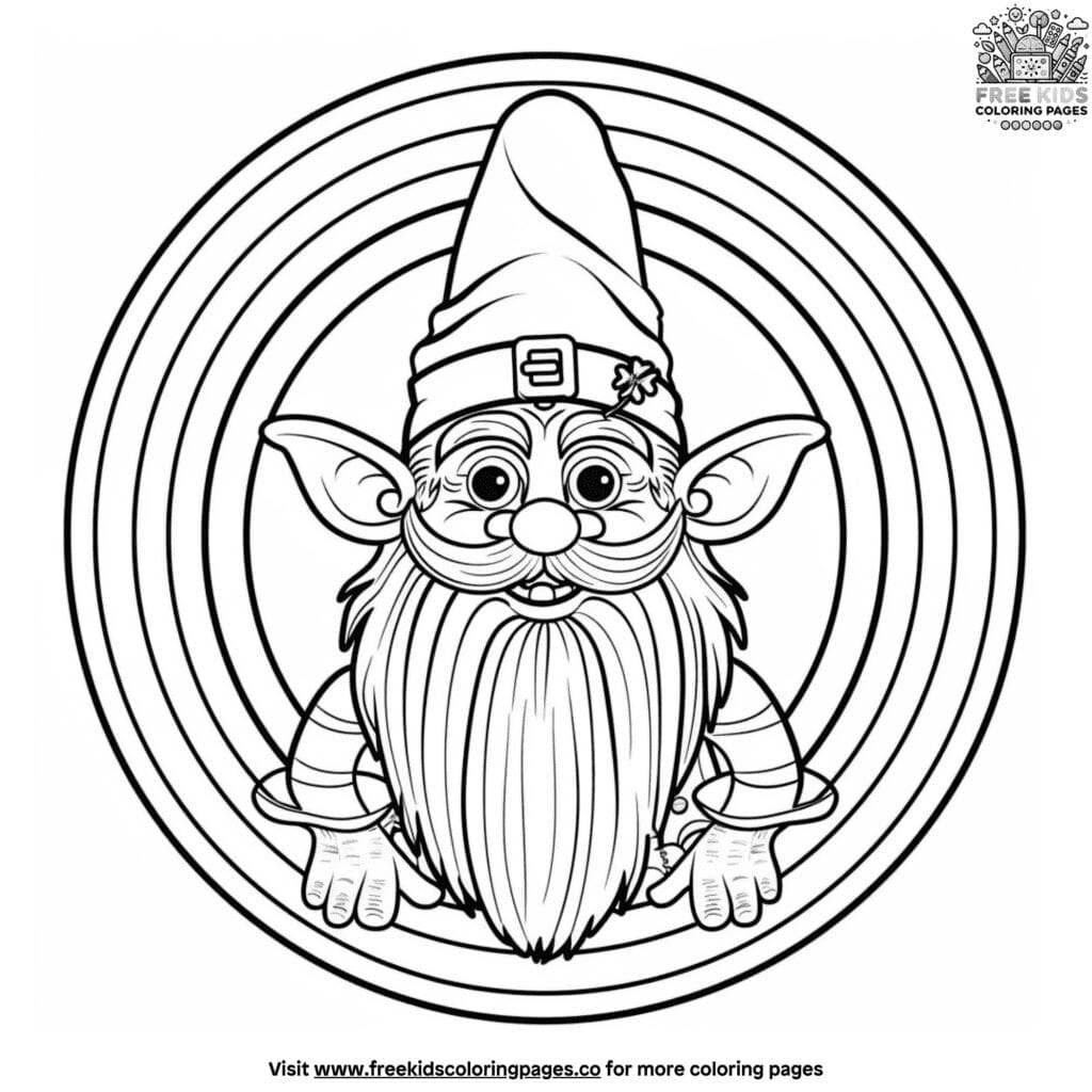 Mystical Rainbow Leprechaun Coloring Pages