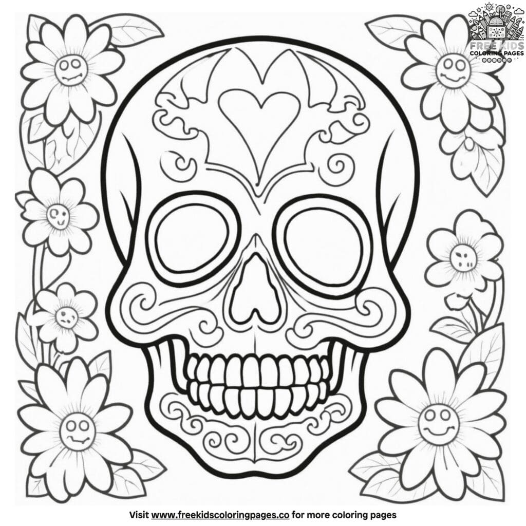 Modern Skull Coloring Pages