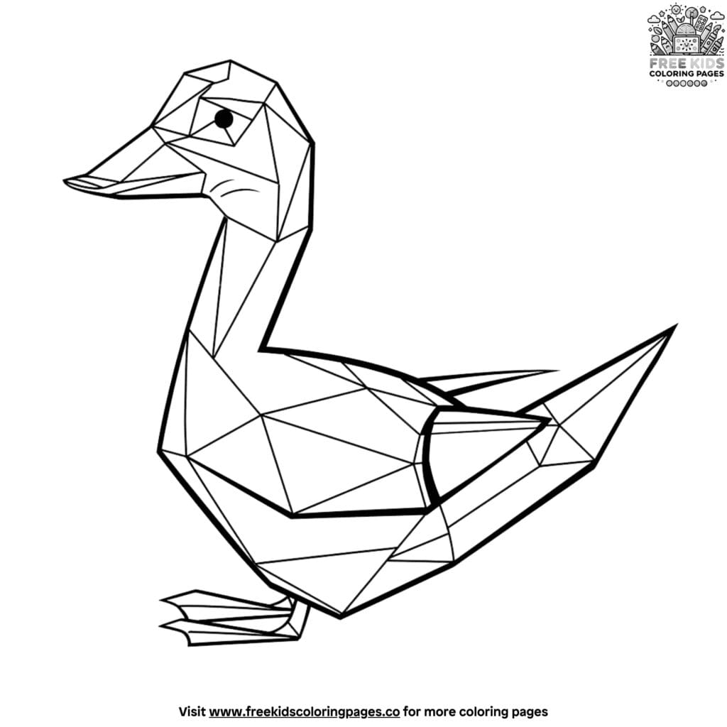Fun 3D Paper Duck Coloring Pages For Kids
