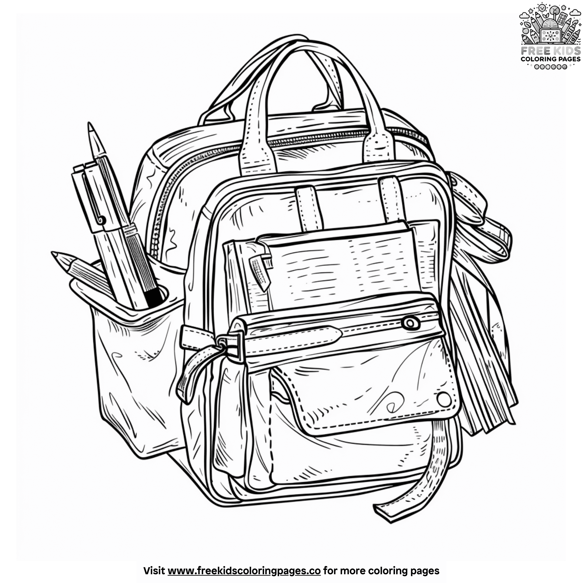 Fun School Supplies Coloring Pages For Kids