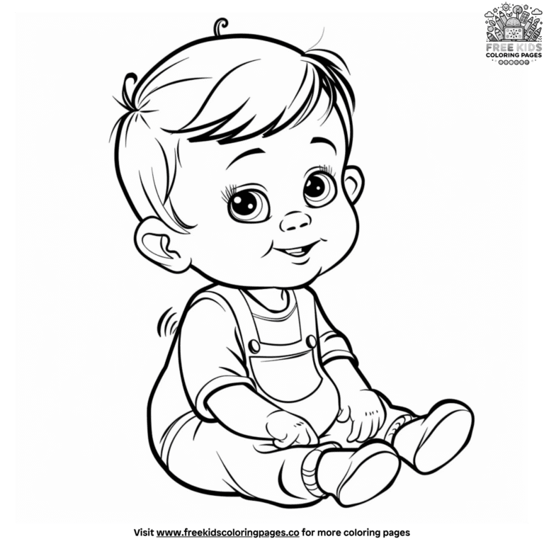 Lovely Newborn Baby Sleeping Coloring Pages
