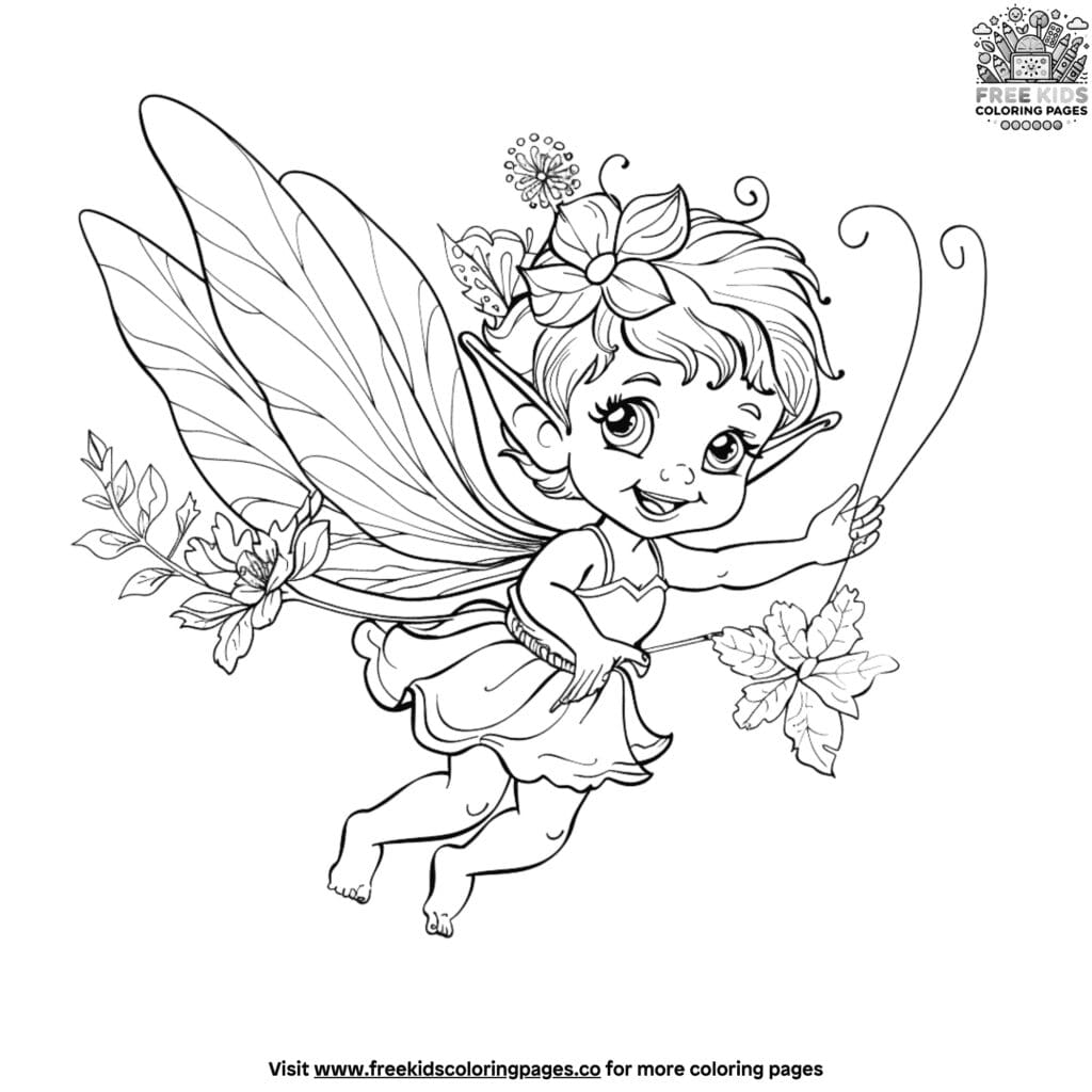 Enchanting Sweet Fairy Coloring Pages