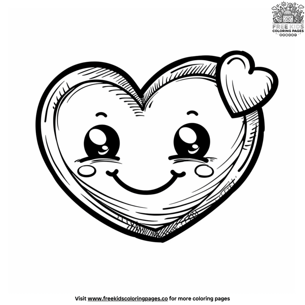 Happy Heart Coloring Pages For Kids