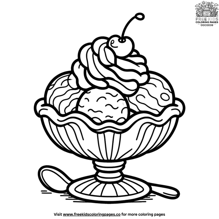Delightful Ice Cream Sundae Coloring Pages