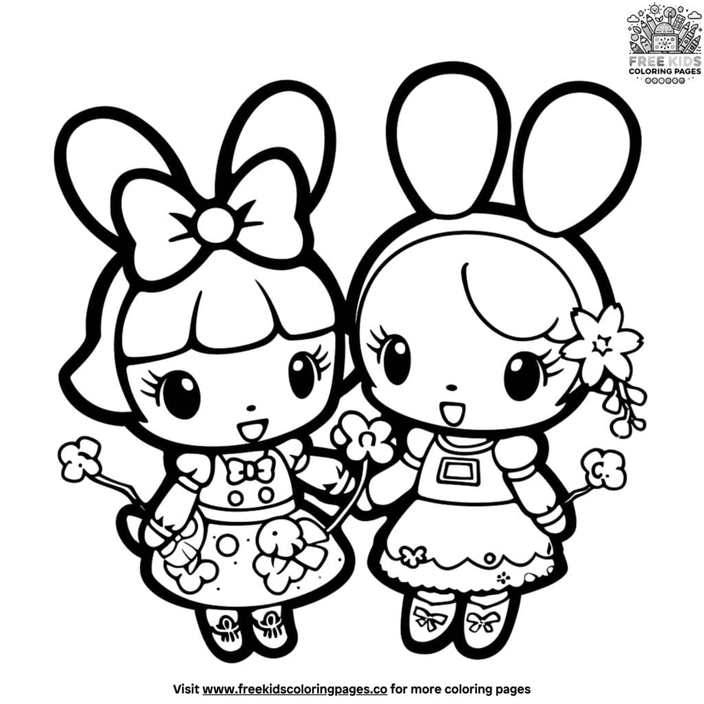 Fun Cinnamoroll And Kuromi Coloring Pages