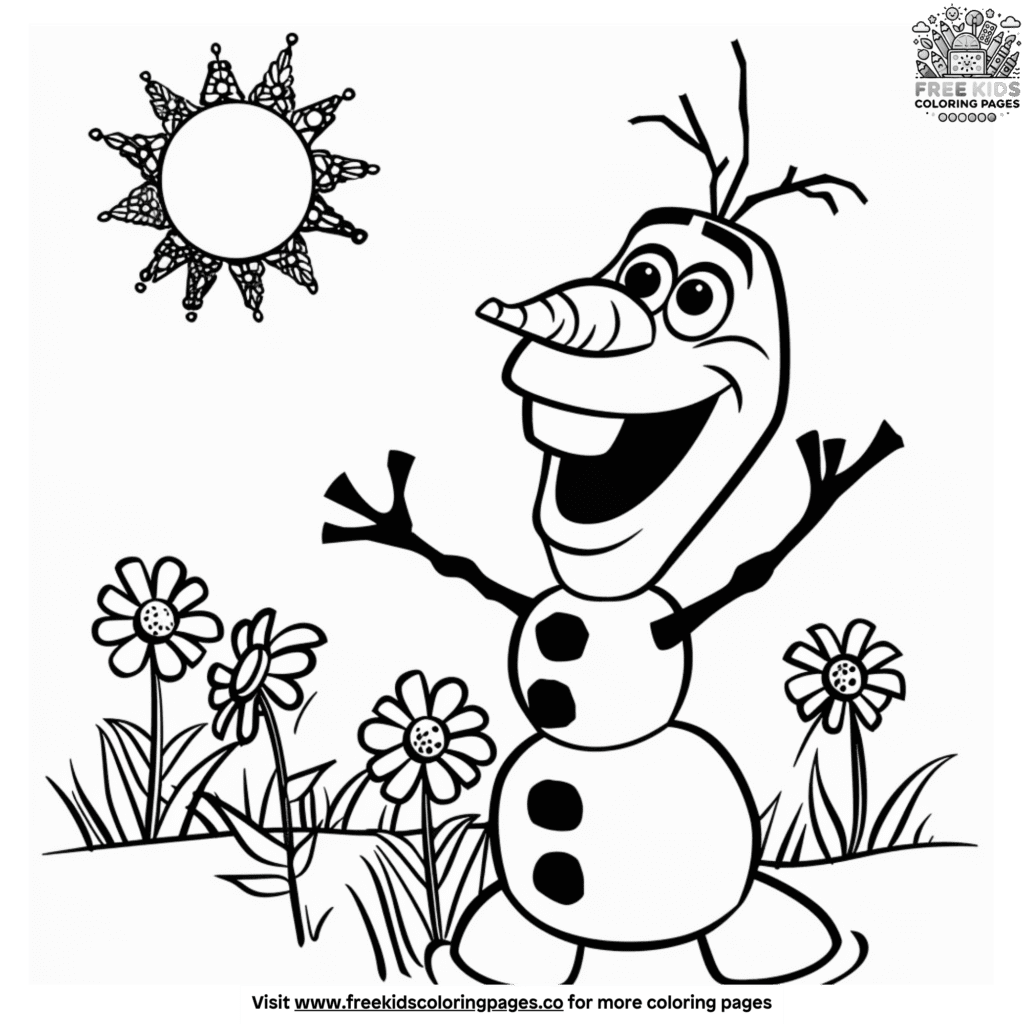 Delightful Olaf In Summer Coloring Page Set
