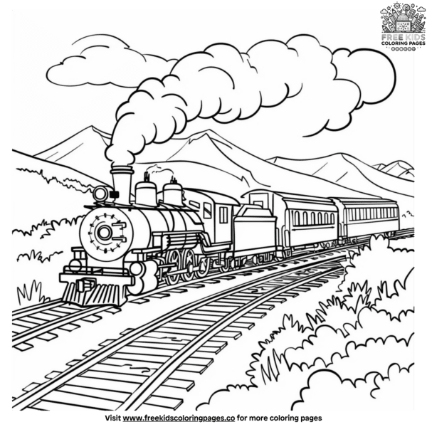Free Vintage Passenger Train Coloring Pages For Kids