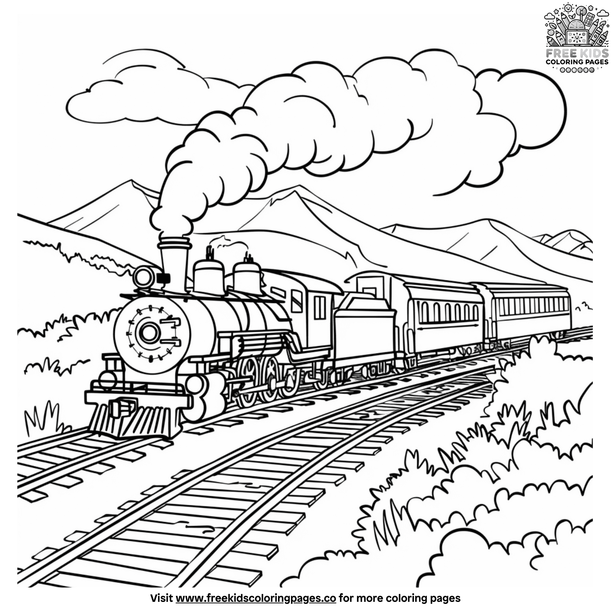 Free Vintage Passenger Train Coloring Pages For Kids