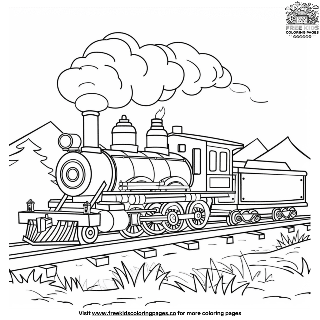 Free Vintage Passenger Train Coloring Pages For Kids