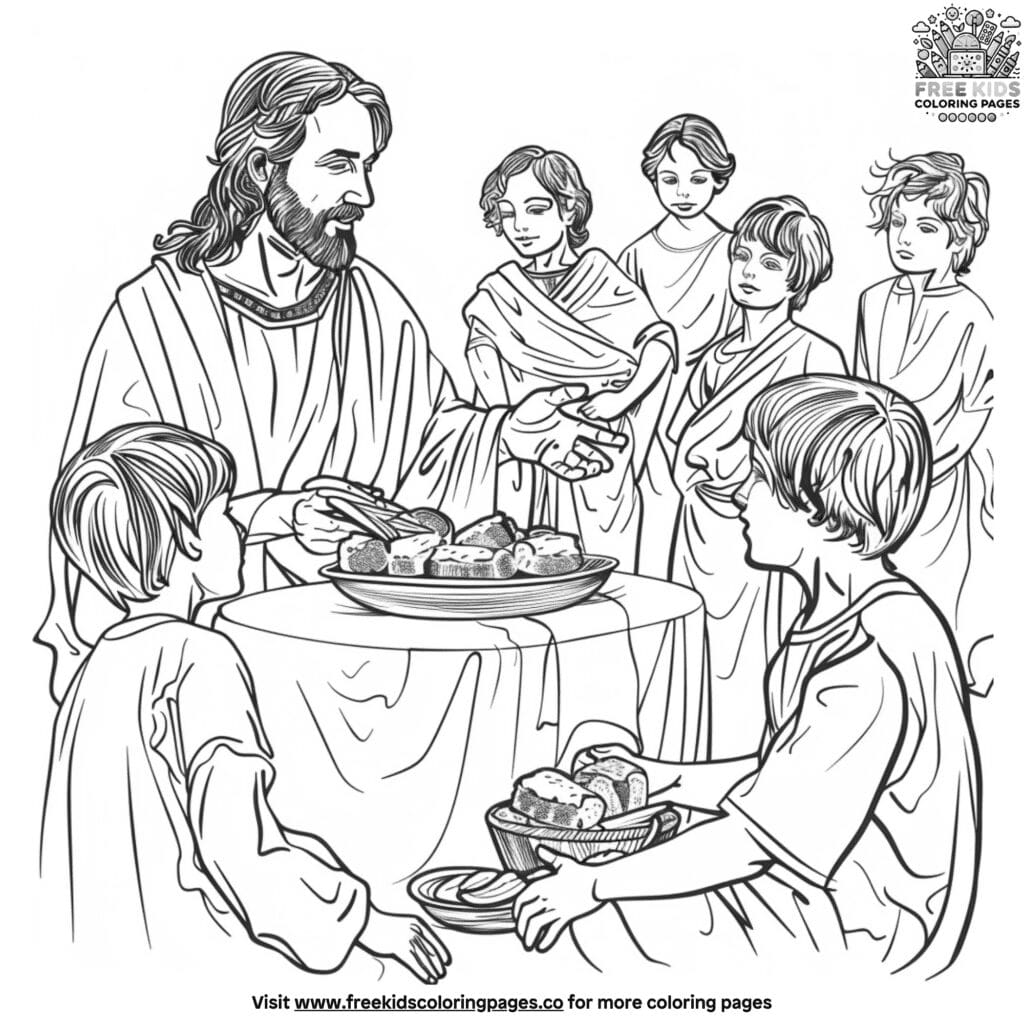 Jesus Feeding The Hungry Coloring Pages