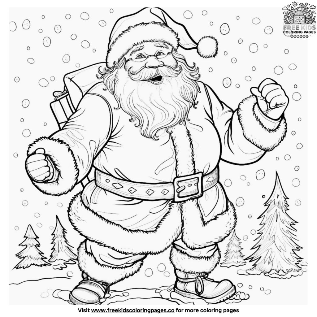 Exquisite Detailed Santa Coloring Pages