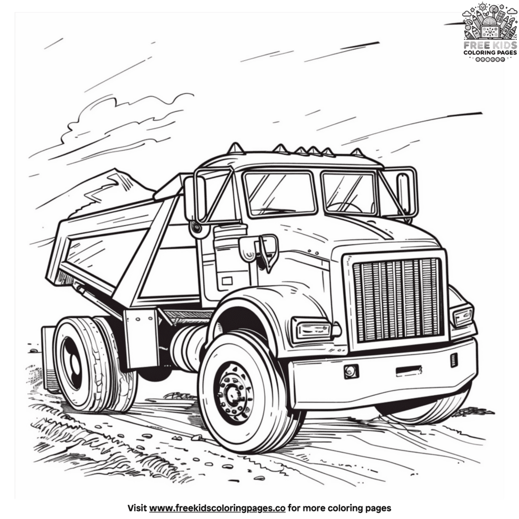 Detailed Dump Truck Coloring Pages For Toddlers
