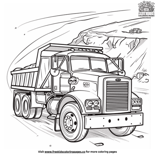Detailed Dump Truck Coloring Pages For Toddlers