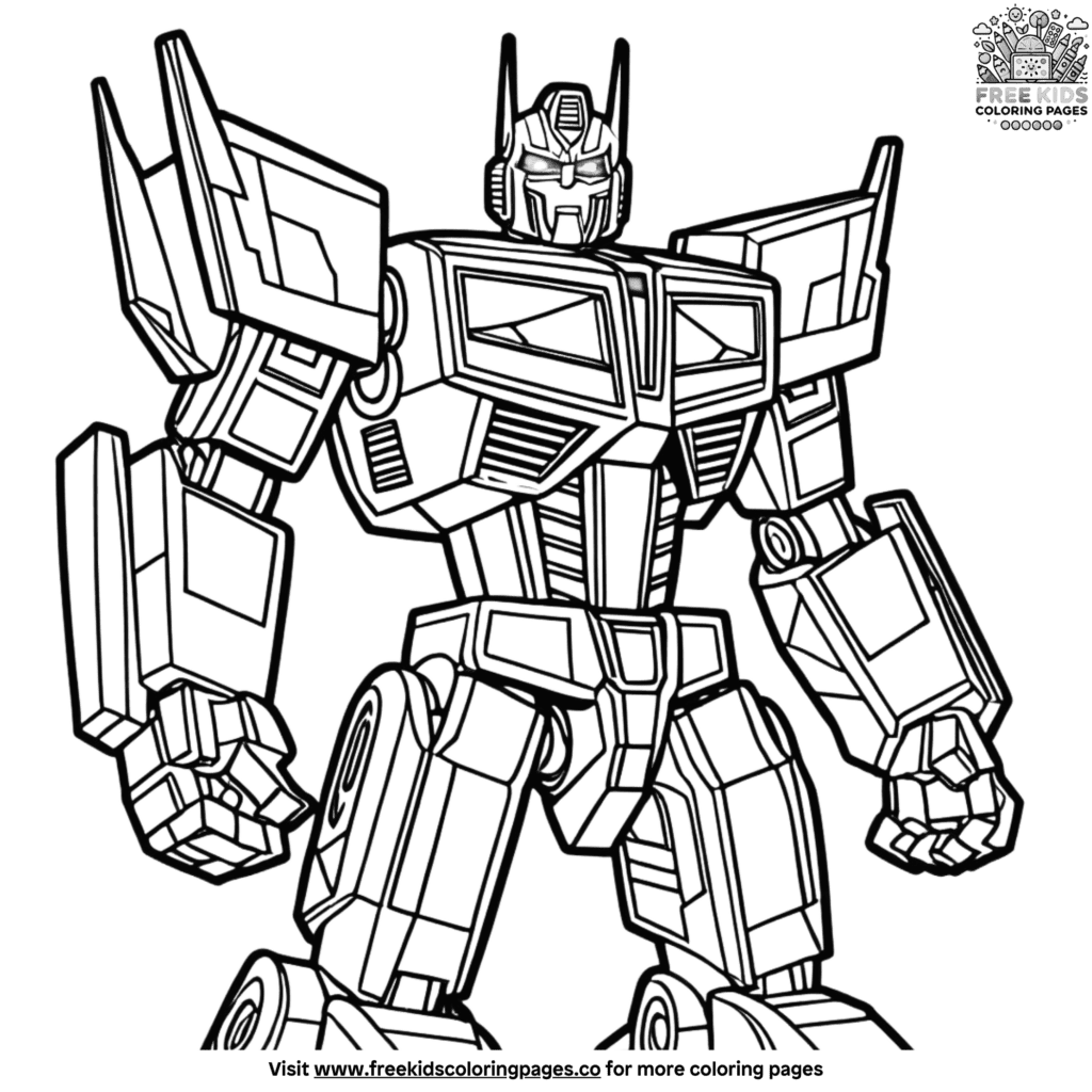 Heroic Optimus Prime Transformer Coloring Pages For Brave Kids