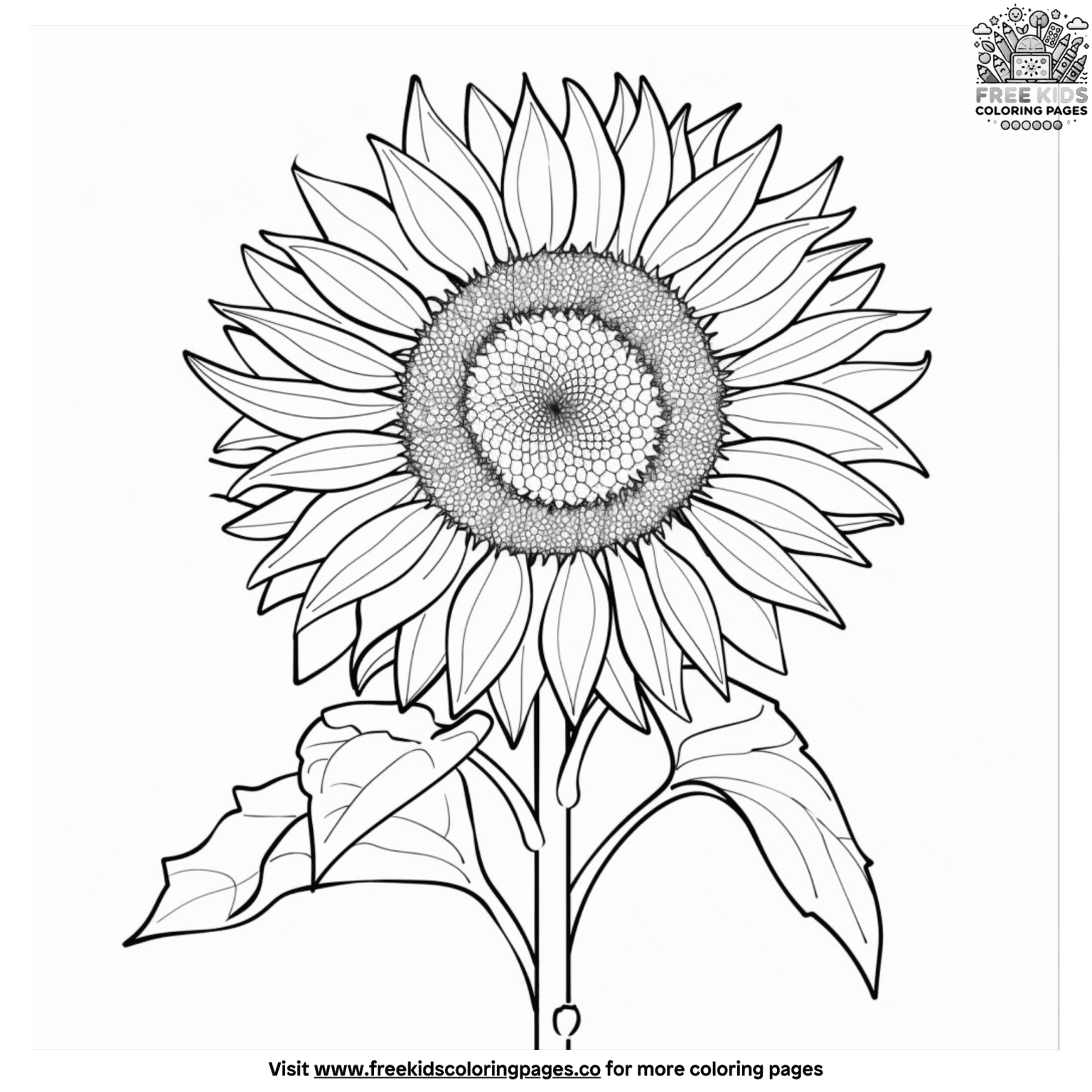 Basic Sunflower Coloring Pages