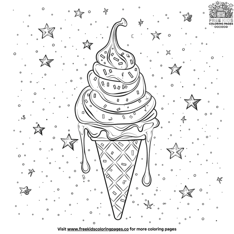 Smooth Easy Ice Cream Coloring Pages