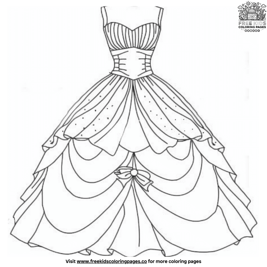 Modern Ball Gown Coloring Pages