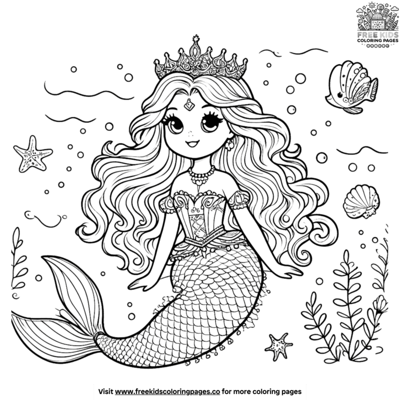 Fanciful Fairy Mermaid Coloring Pages