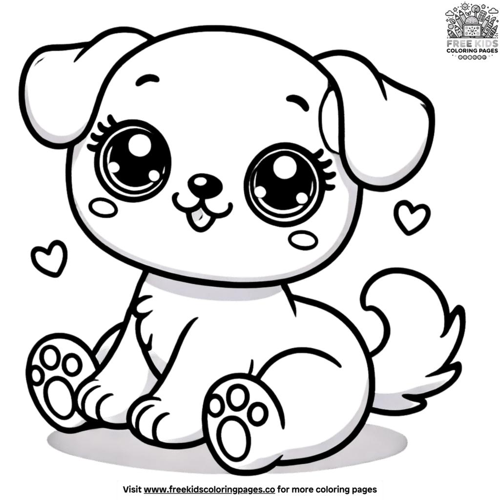 Adorable Kawaii Puppy Coloring Pages For Creative Kids