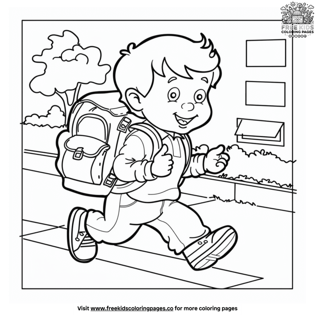 Colorful First Day Of School Coloring Pages