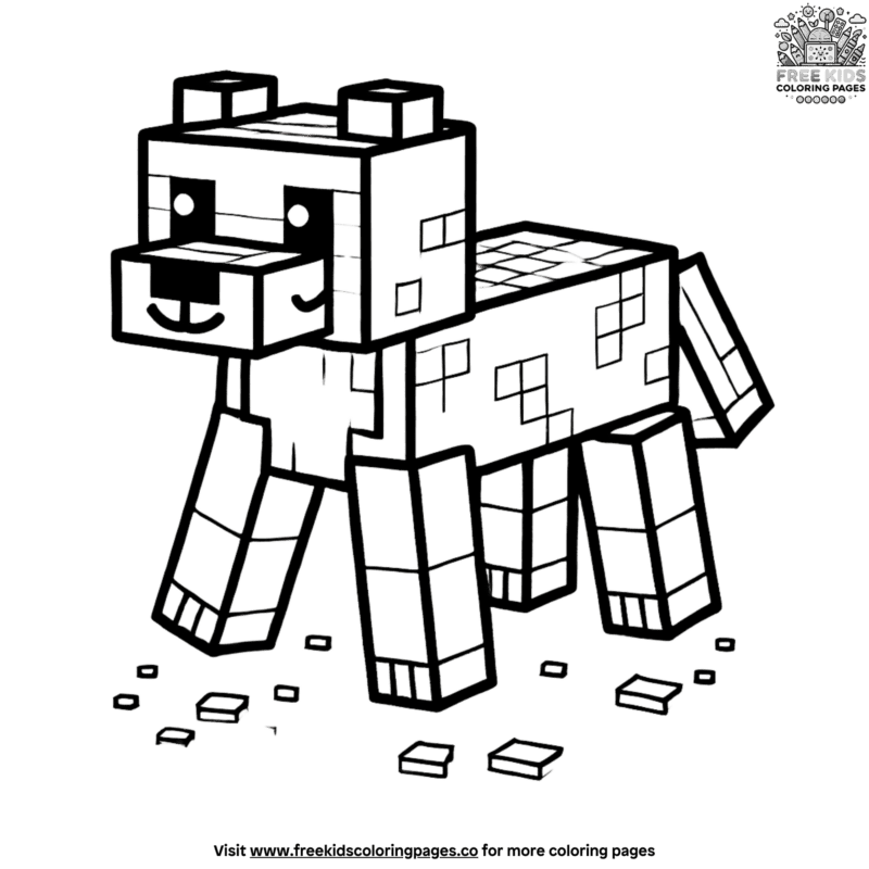 Exciting Minecraft Wolf Coloring Pages For Gamers