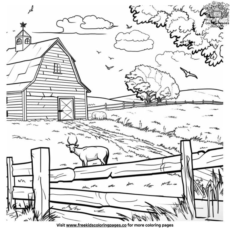 Simple Farm Life Coloring Pages For Kids