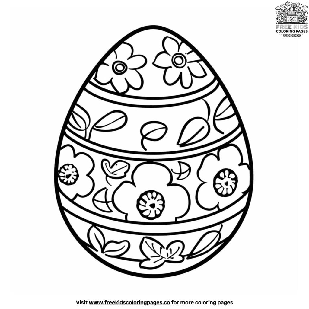 Simple Holiday Easter Egg Coloring Pages