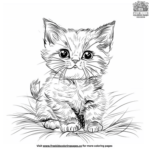 Fluffy Cat Coloring Pages