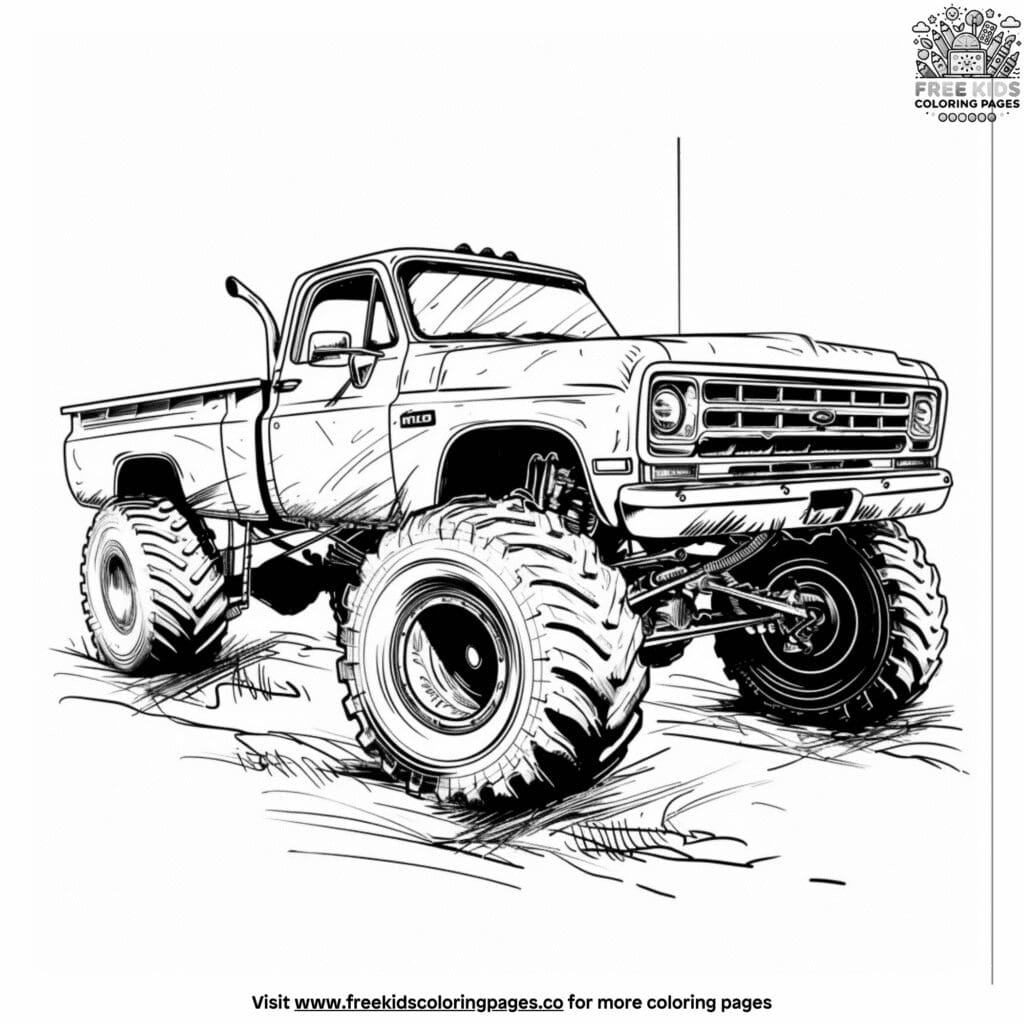 Adventurous Off-Road Truck Coloring Pages: Thrilling Designs