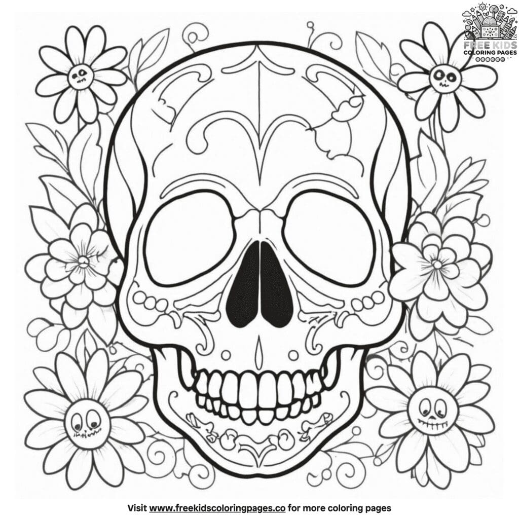Beginner Skull Coloring Pages