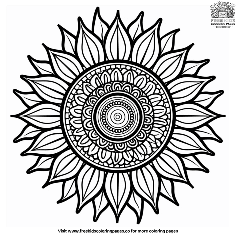 Decorative Sunflower Mandala Coloring Pages