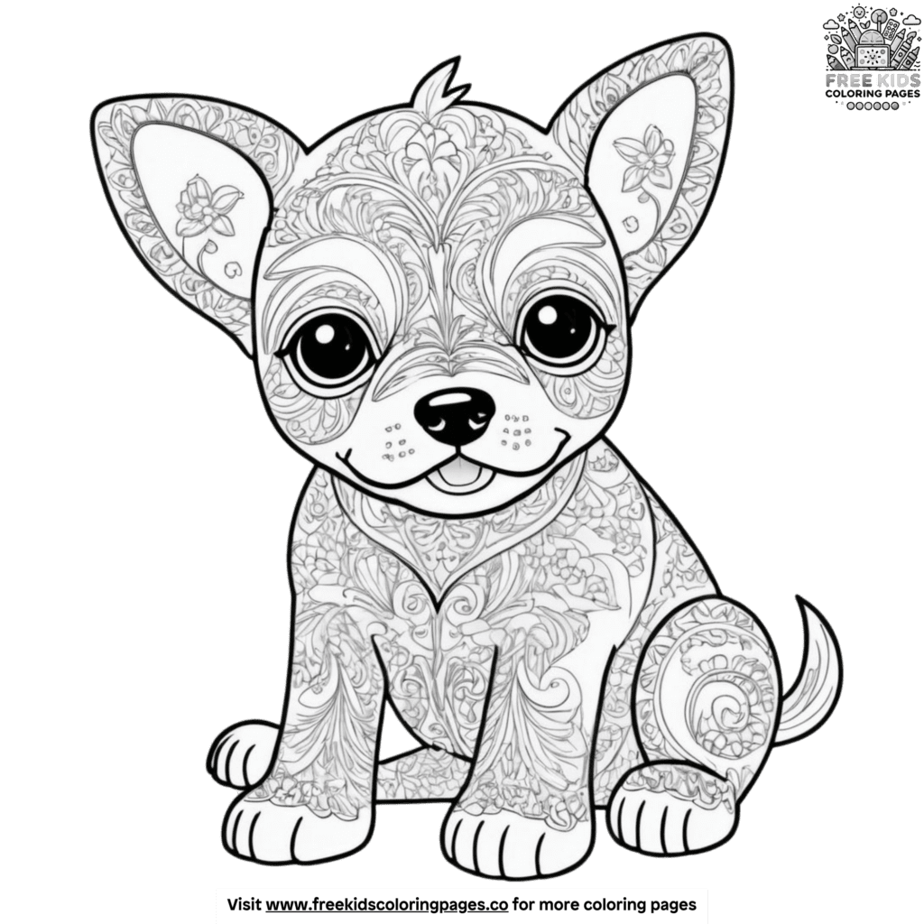Puppy Coloring Pages Hard Coloring Pages